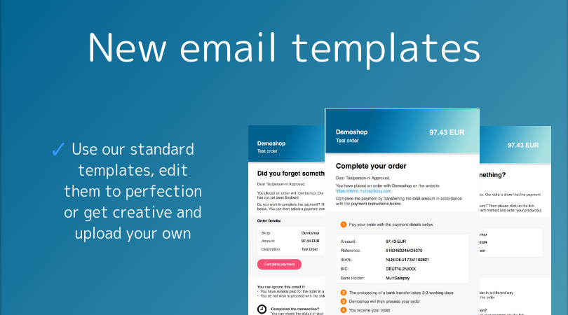 The new email templates - MultiSafepay